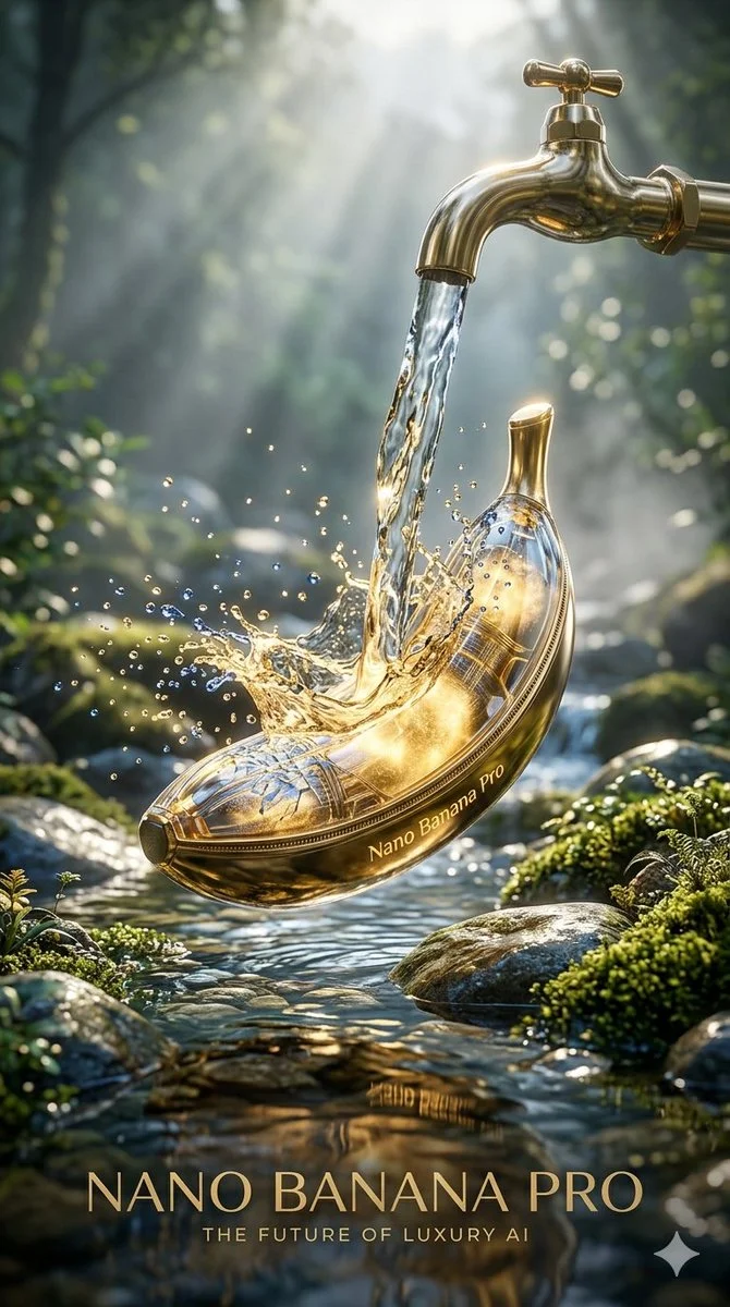 Golden tea cup catches crystal water beneath mountain stream tap ...